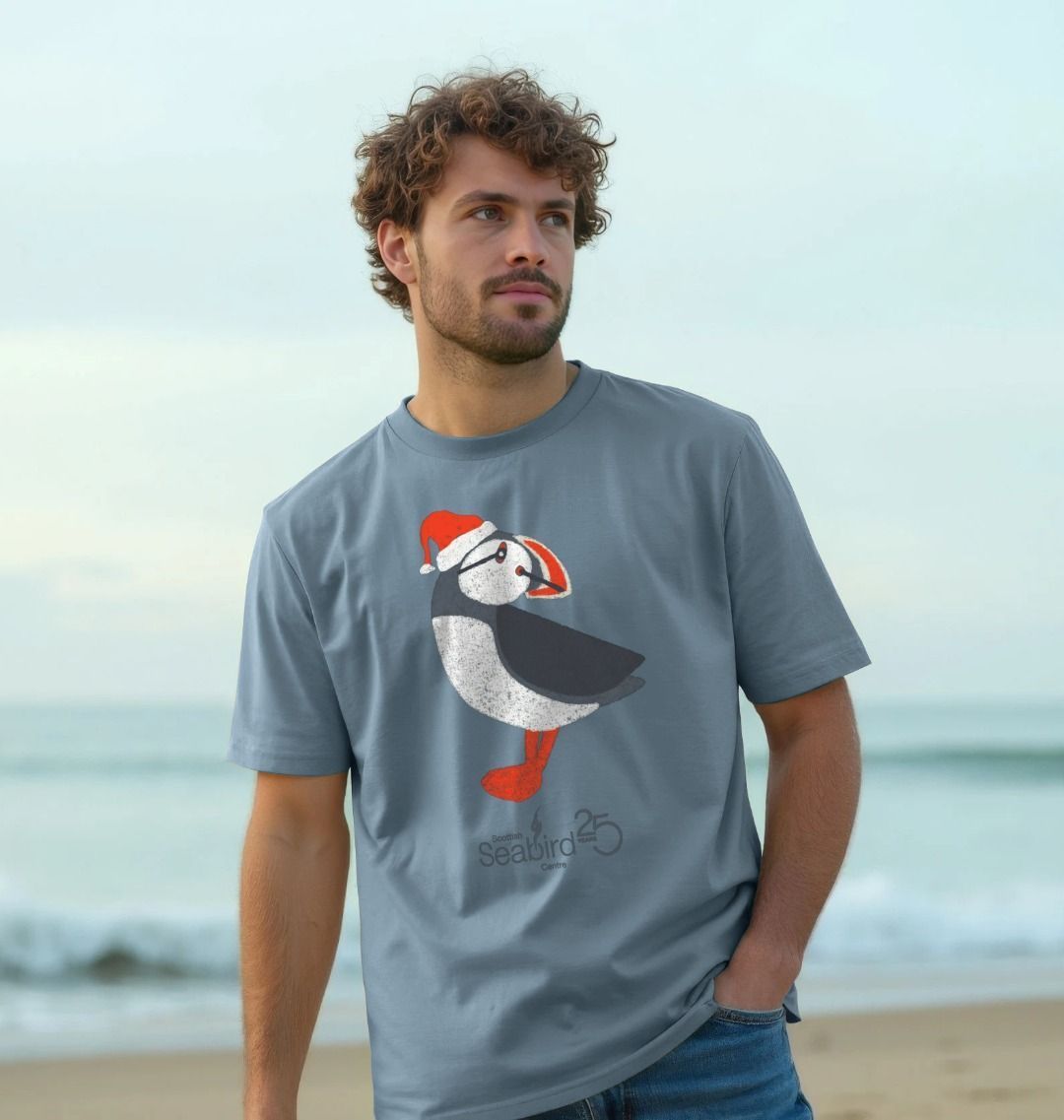 Christmas Puffin Adult T-Shirt – Scottish Seabird Centre